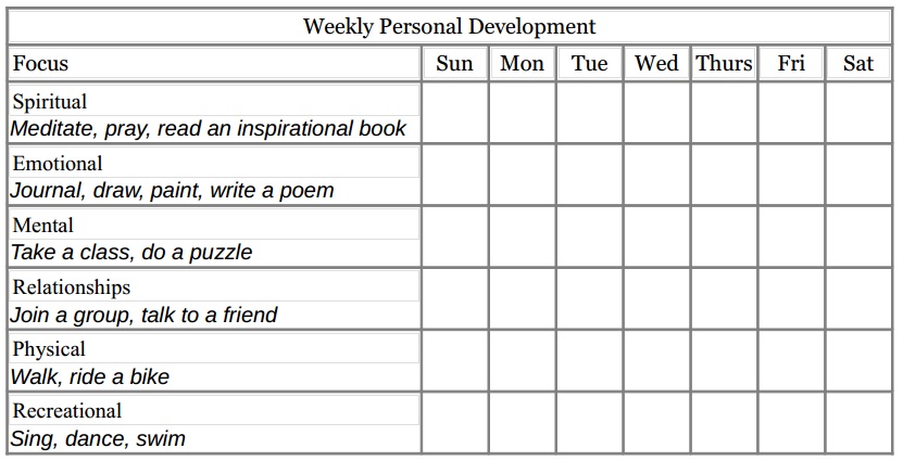 A Weekly Personal Development Plan | Daily PlanIt