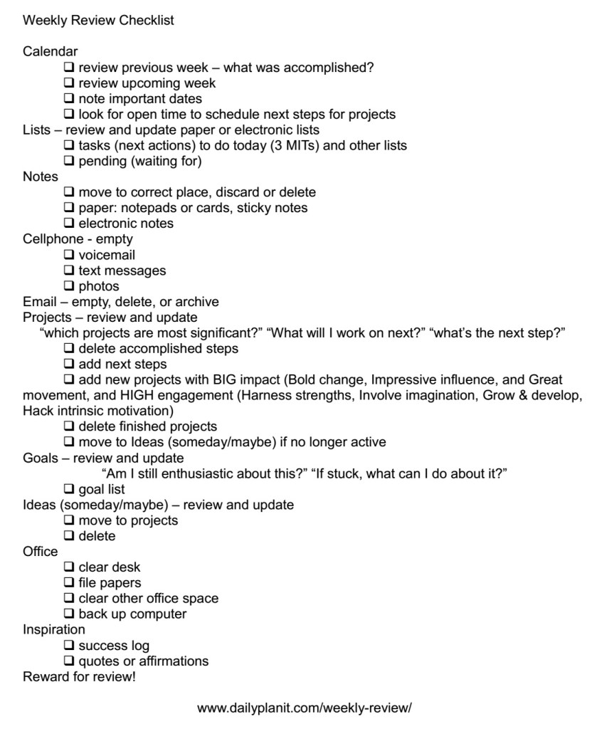 Weekly Review | Daily PlanIt