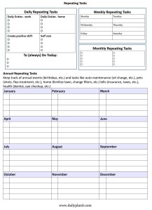 Repeating Tasks | Daily PlanIt