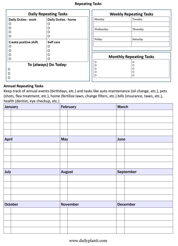 Repeating Tasks | Daily PlanIt