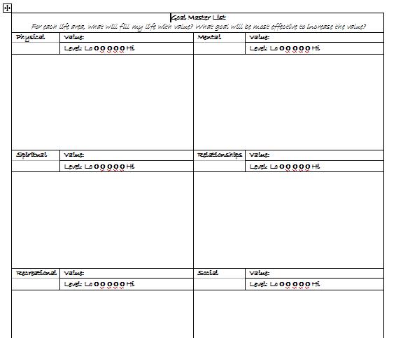 Goal Master List | Daily PlanIt
